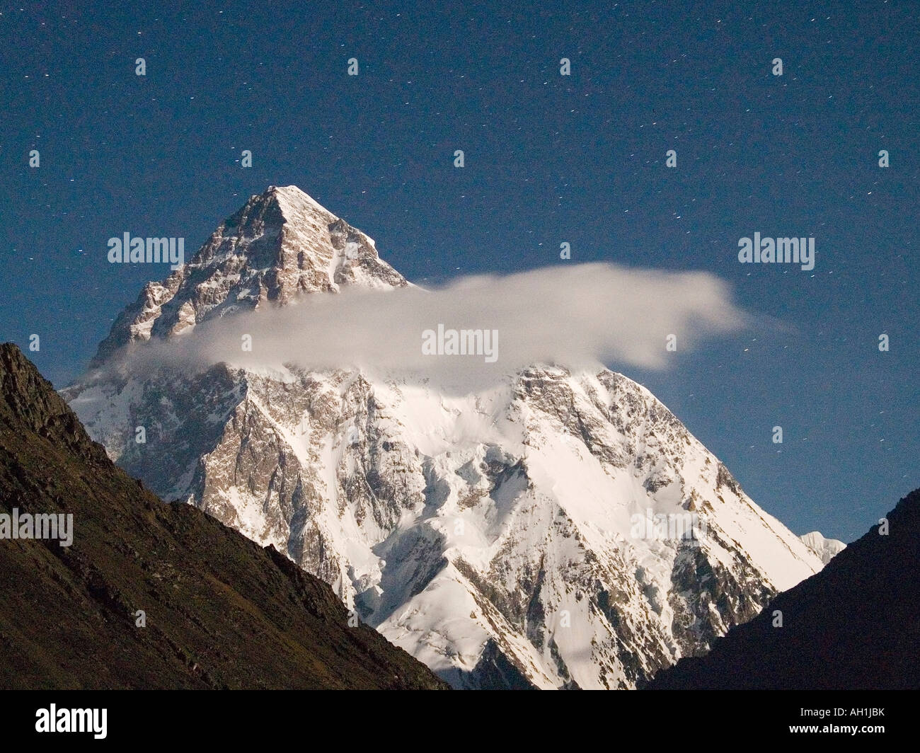 K2 night under full moonlight hi-res stock photography and images - Alamy