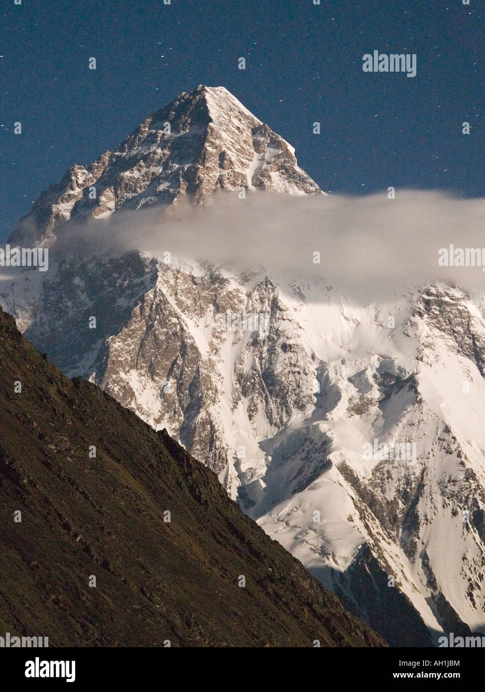 K2 night under full moonlight hi-res stock photography and images - Alamy