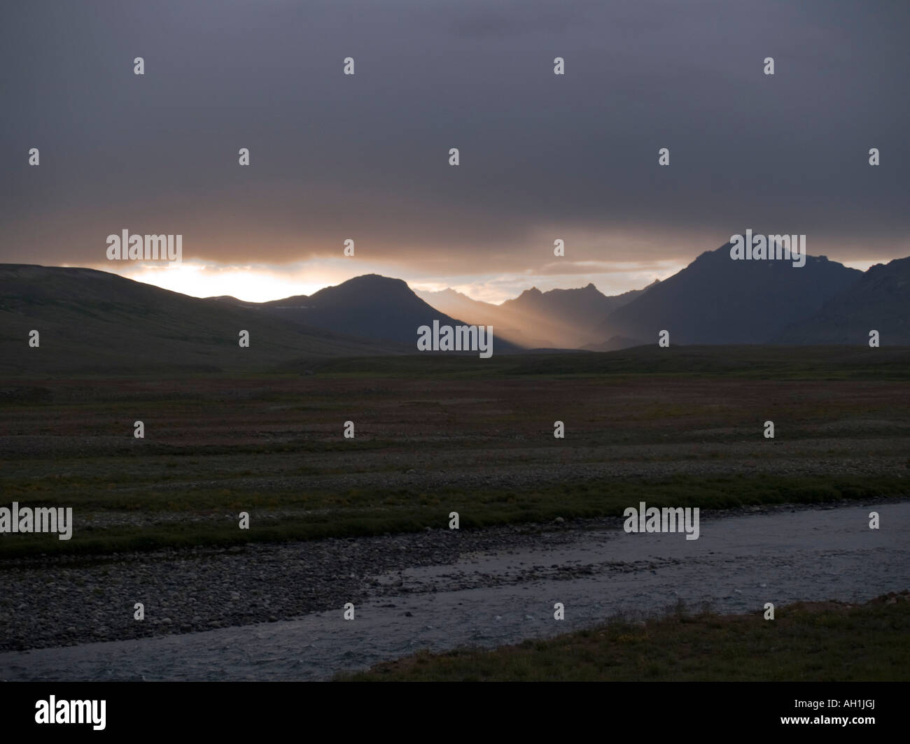 sunset under cloud Deosai Plains Pakistan Stock Photo - Alamy