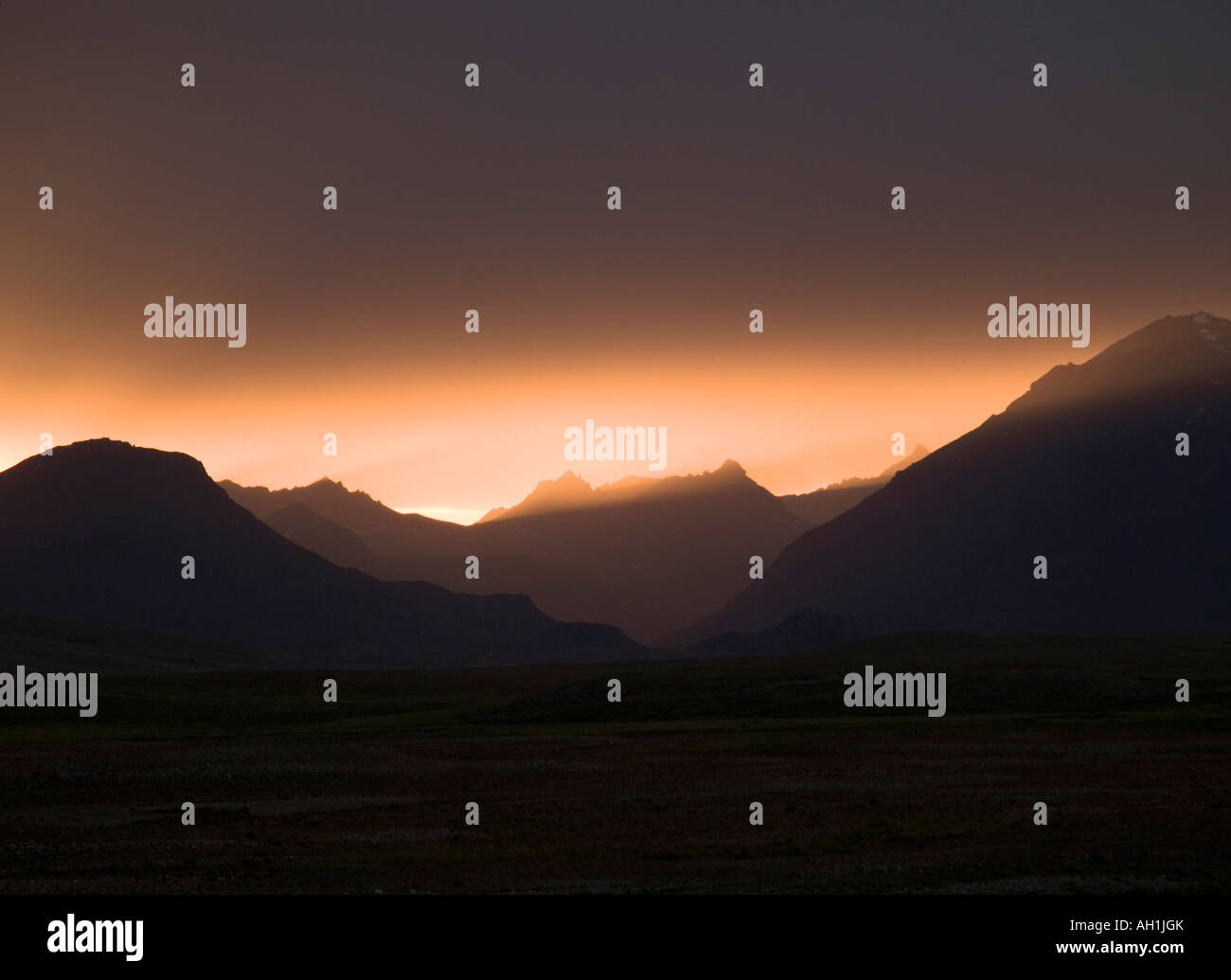 dramatic sunset on the Deosai Plains Pakistan Stock Photo - Alamy