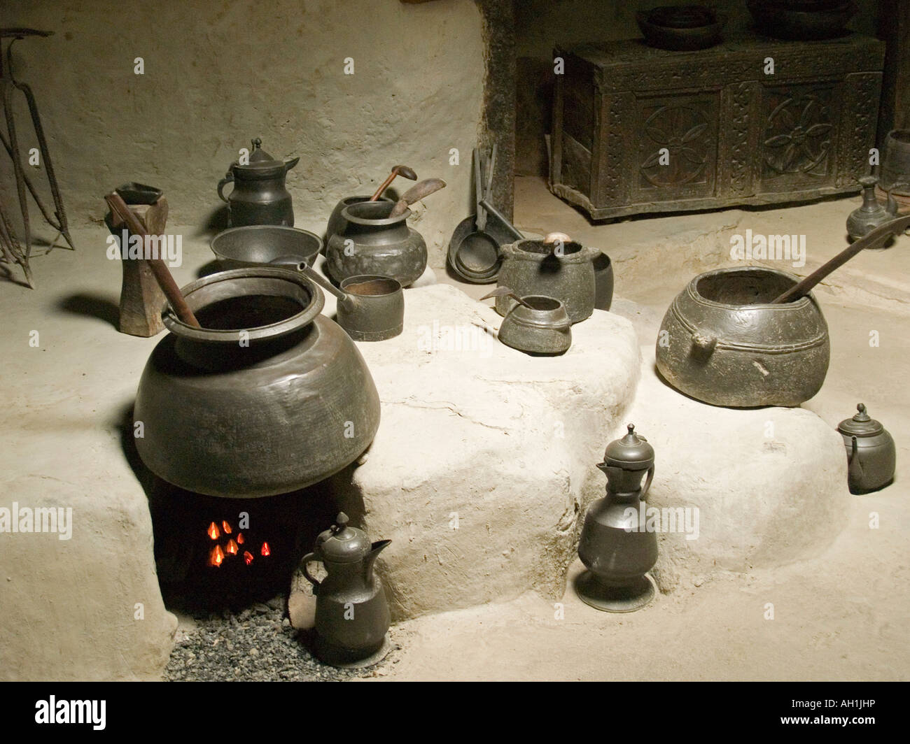 traditional cookware used by the Mir of Hunza Baltit Fort Pakistan ...