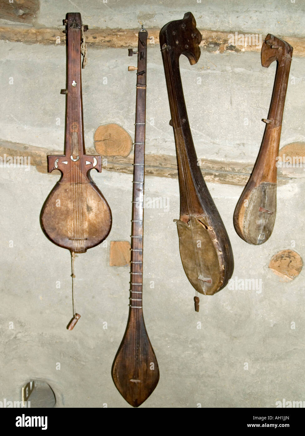 traditional instruments on display at the Baltit Fort in Hunza Pakistan ...