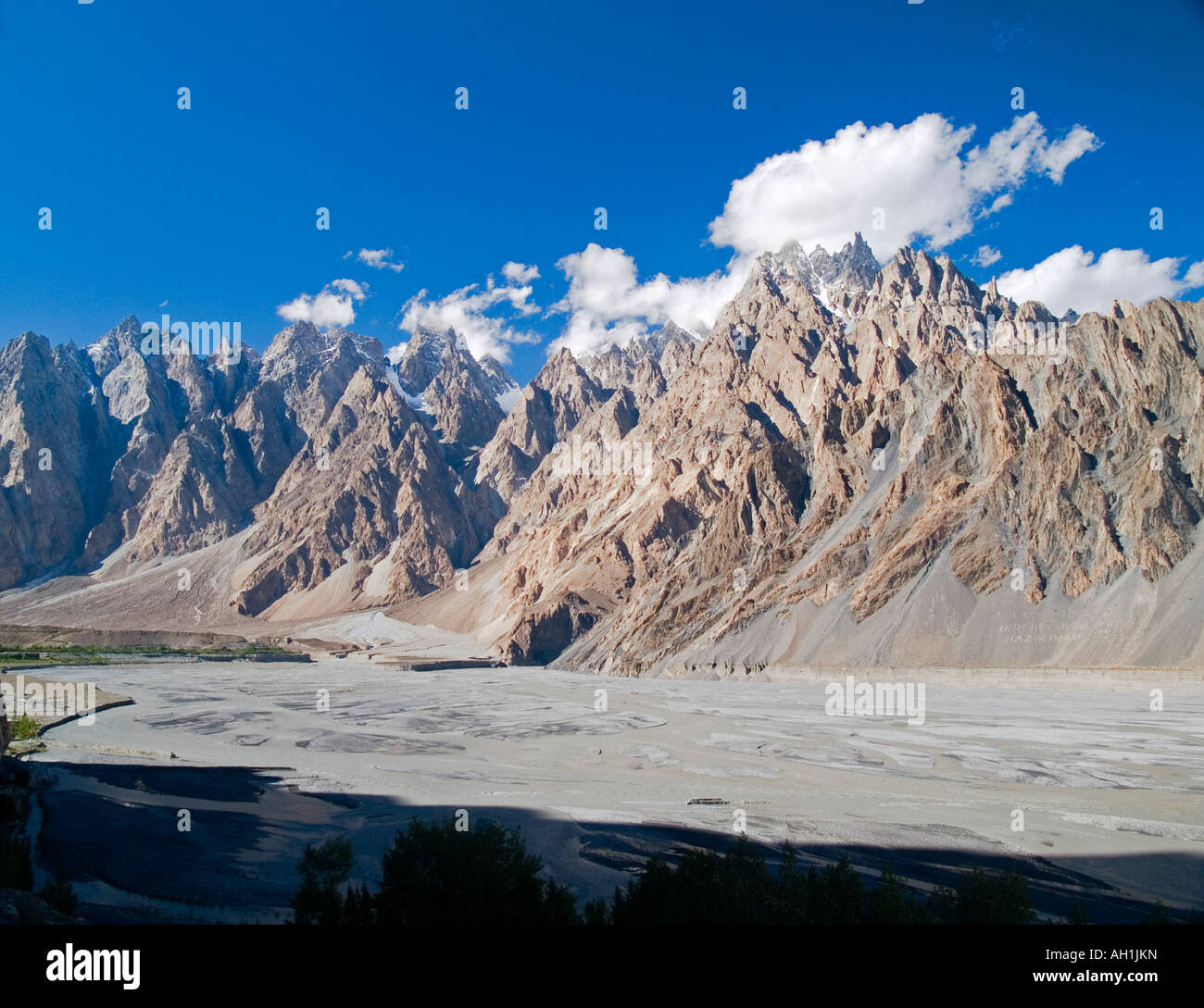 the magnificent Passu Cathedral peaks in the Karakoram Mountains of ...