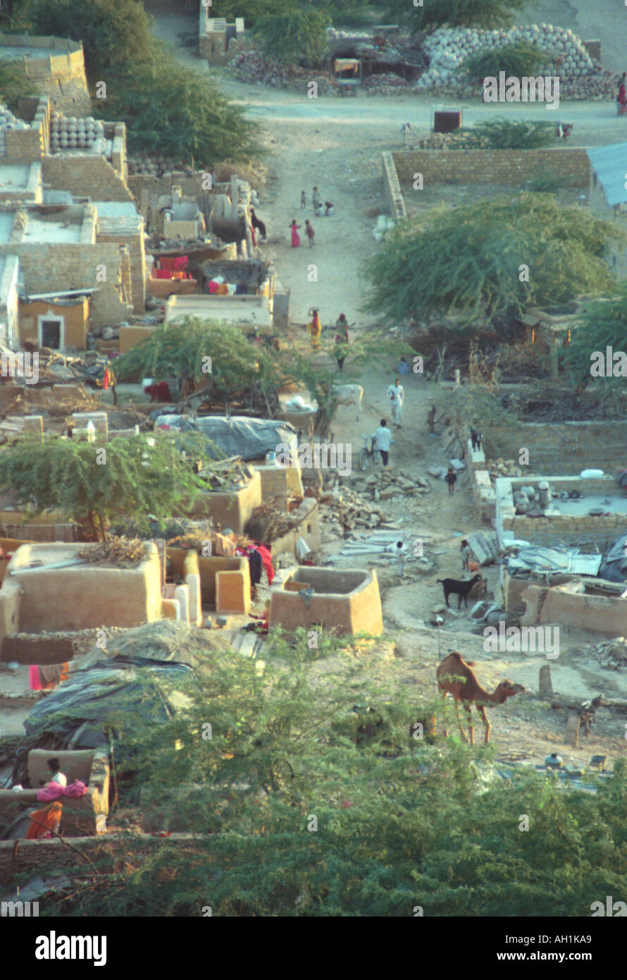 Aerial view from Fort Jaisalmer Western Rajasthan India Asia IN13 25a ...