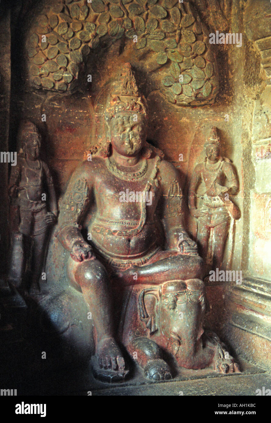Broken Buddha statue at Ellora Caves Maharashtra India Asia IN19 8 ...