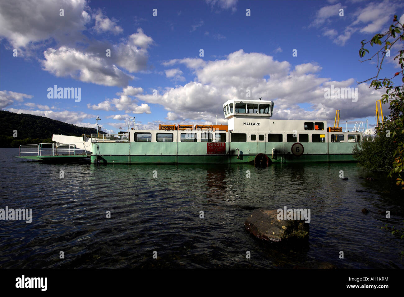 Car and passenger ferry on Lake Windermere Lake District Cumbria THE ...