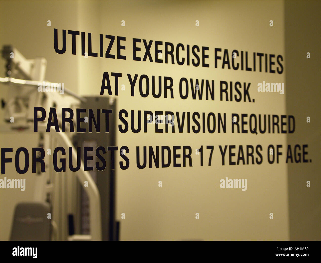 Window Sign on Exercise Room Door Stock Photo - Alamy