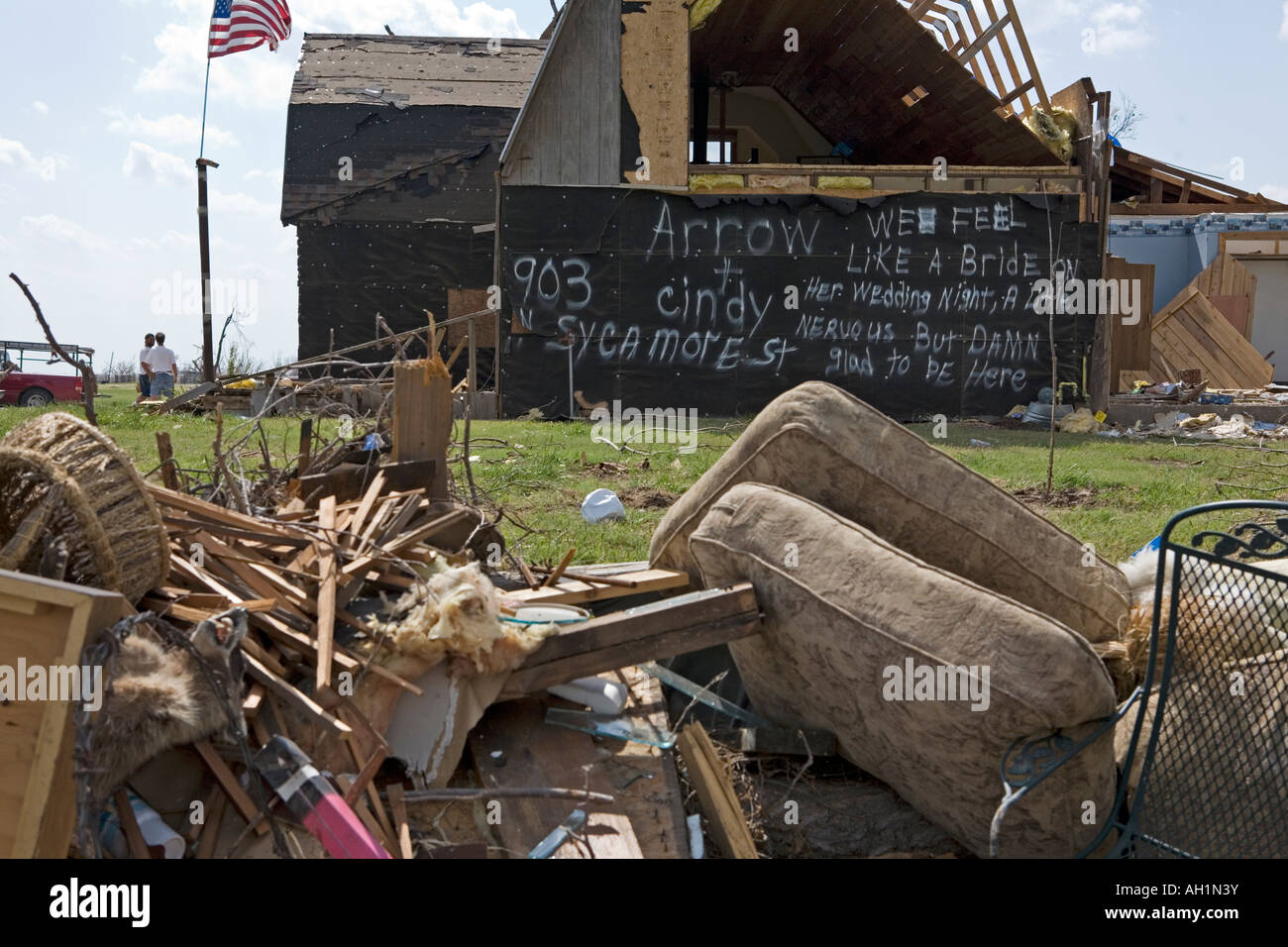 Ironic humour in Greensburg, Kansas, USA, after the huge killer tornado ...