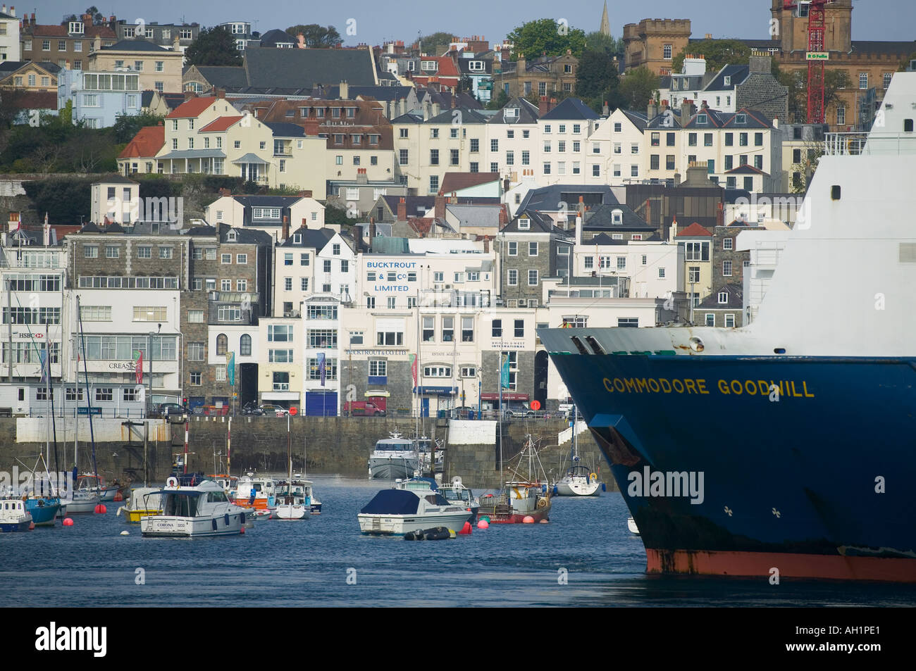 Commodore goodwill docking in St Peter Port Guernsey Stock Photo - Alamy