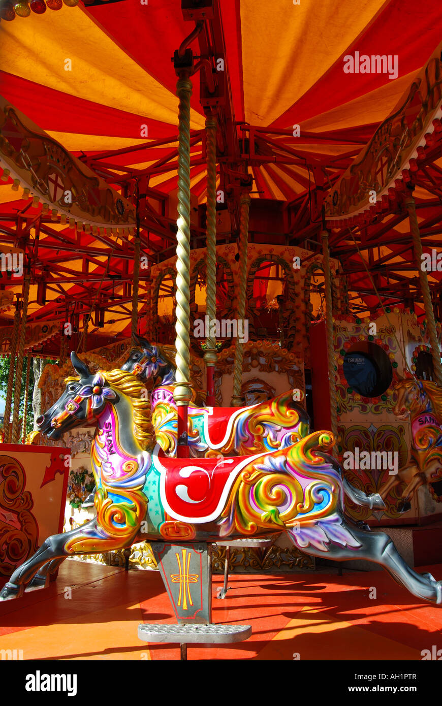 Colourful carousel, South Bank, London, England, United Kingdom Stock ...