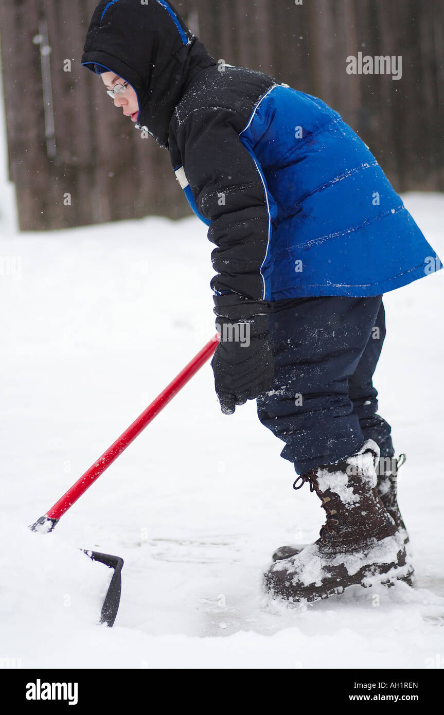 A boy in snow Stock Photo - Alamy