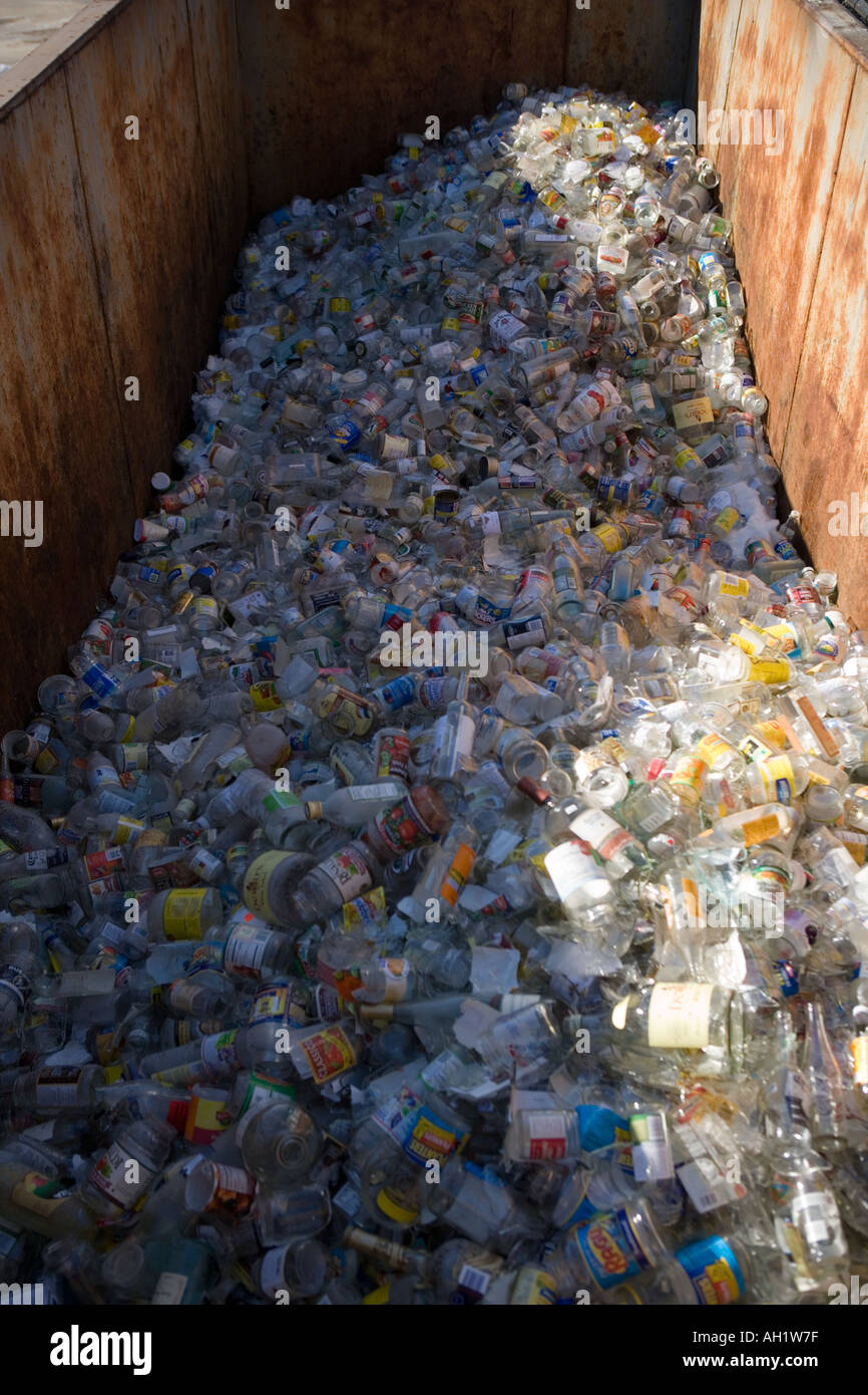 Clear glass bottle recycling bins hi-res stock photography and images - Alamy