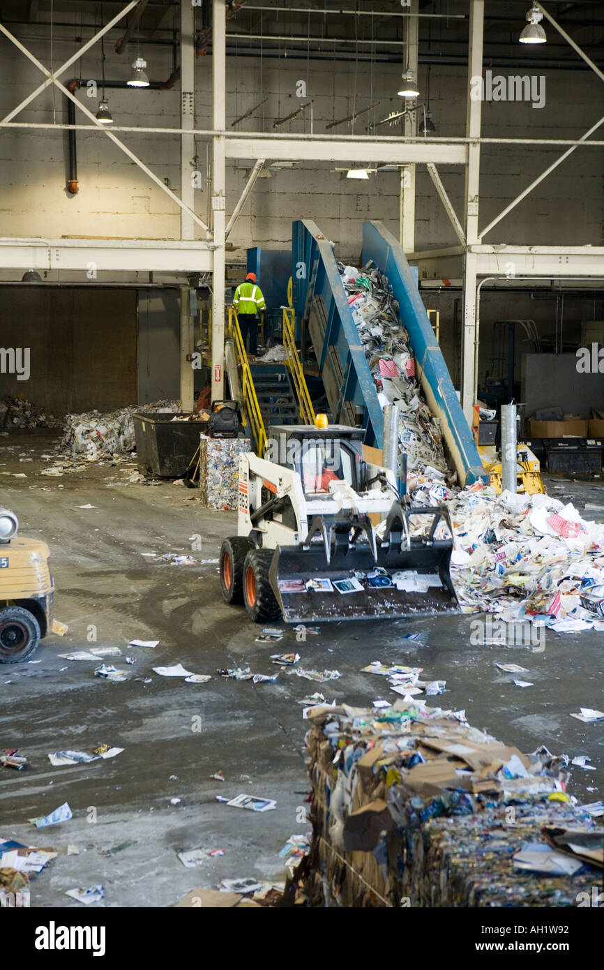 Recycling facility sorting recycled paper Stock Photo - Alamy