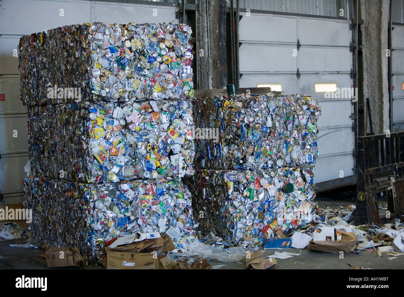Recycling tin aluminum and aluminium flattened and crushed Stock Photo ...