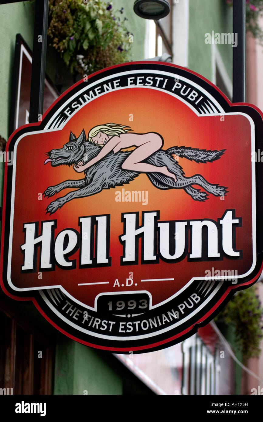 Estonia Tallinn, Hell Hunt, First pub, opened 1993 Stock Photo - Alamy