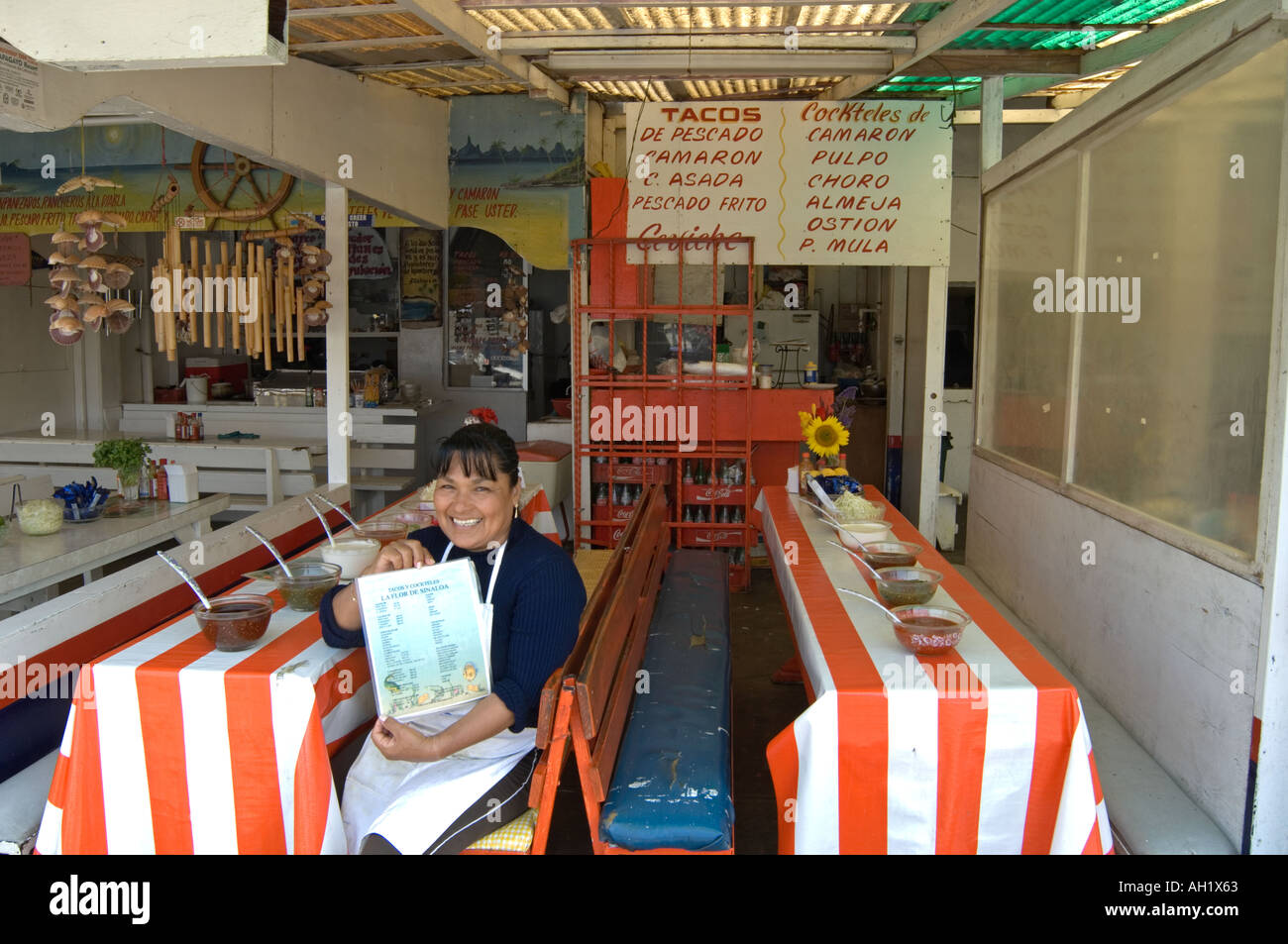 Fish and Shrimp Taco Restaurant Ensenada Mexico Stock Photo - Alamy