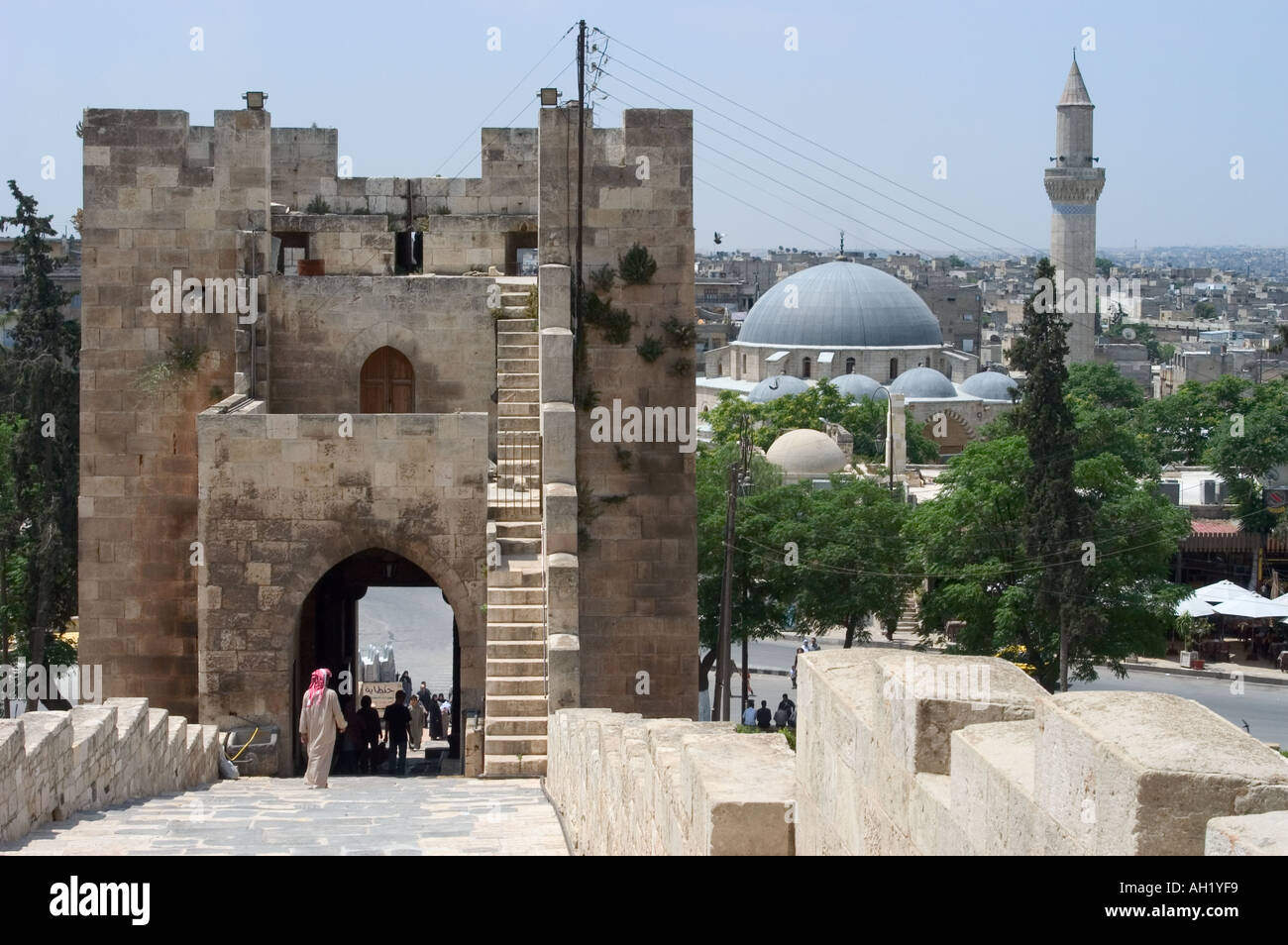 fortified keep entrance to The Citadel Aleppo Haleb Syria Middle East ...