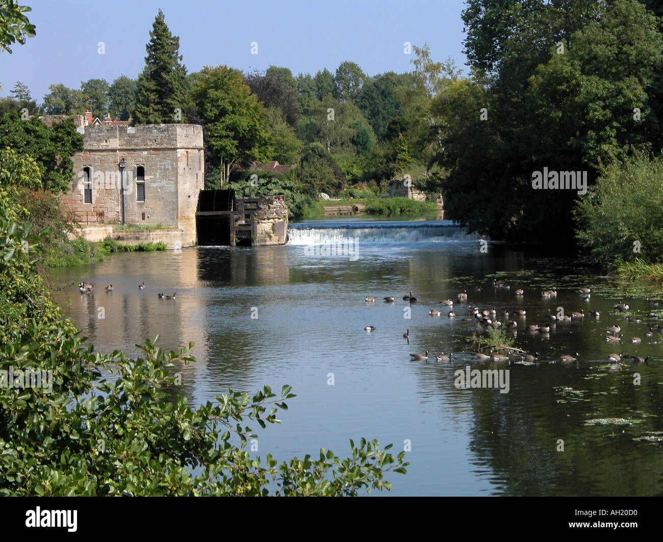 Warwick Castle Water Mill Stock Photo - Alamy
