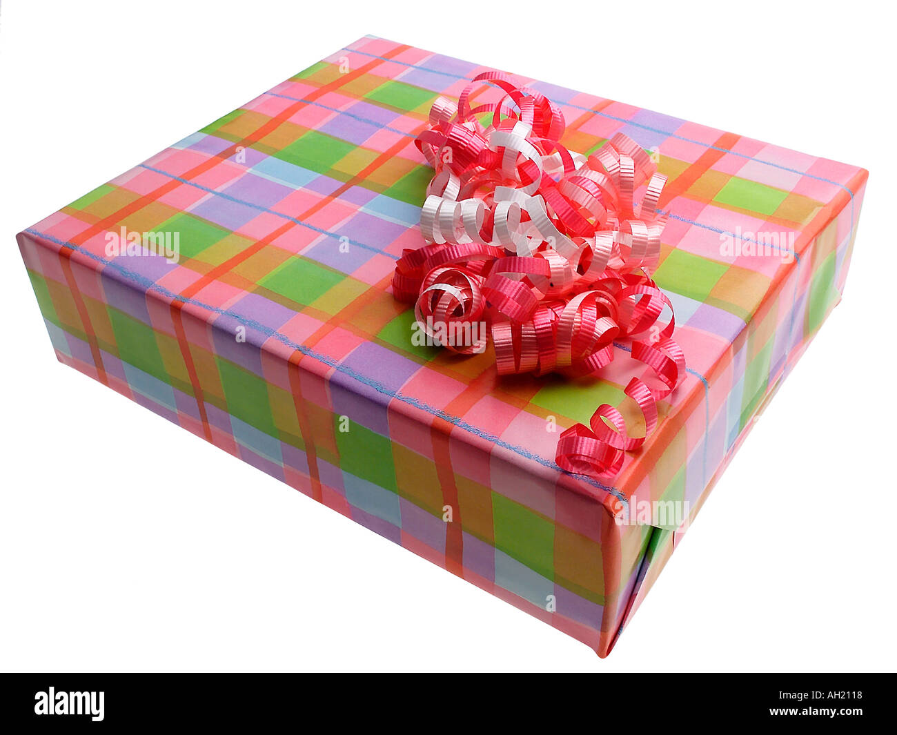Wrapped present for happy birthday celebration Stock Photo - Alamy