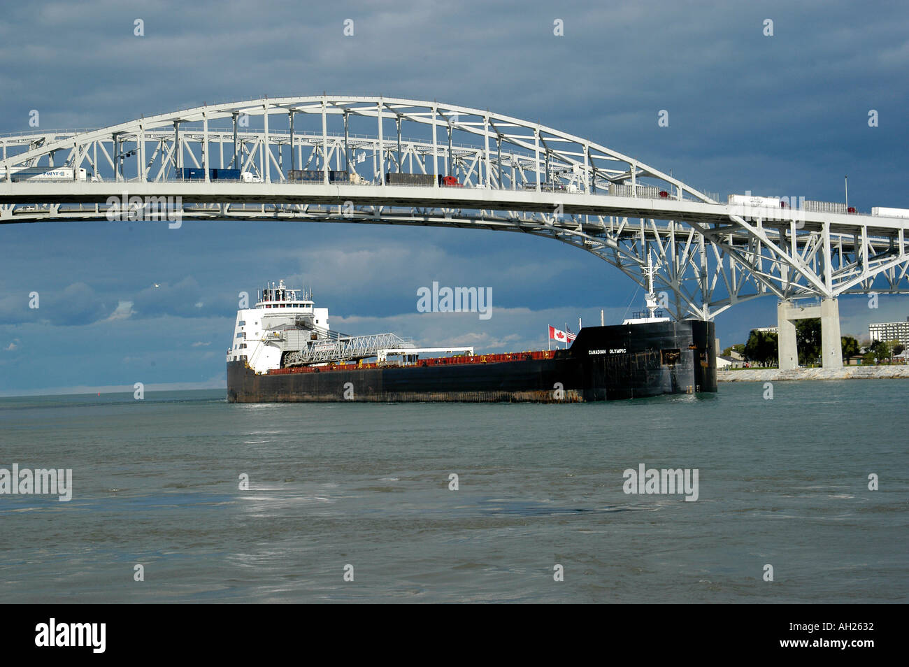 Freighter Transports Grain on Lake Huron Michigan Stock Photo - Alamy