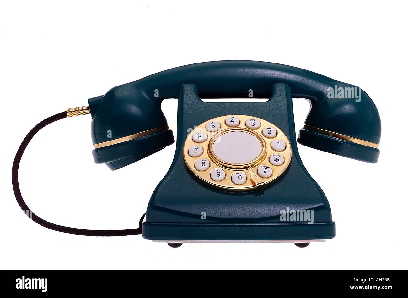 Retro telephone gold hi-res stock photography and images - Alamy
