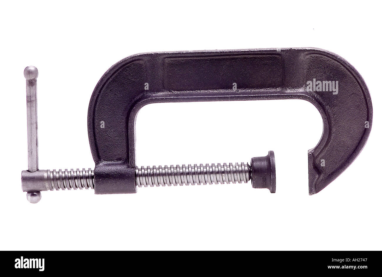 C clamp silhouetted on white background Stock Photo - Alamy