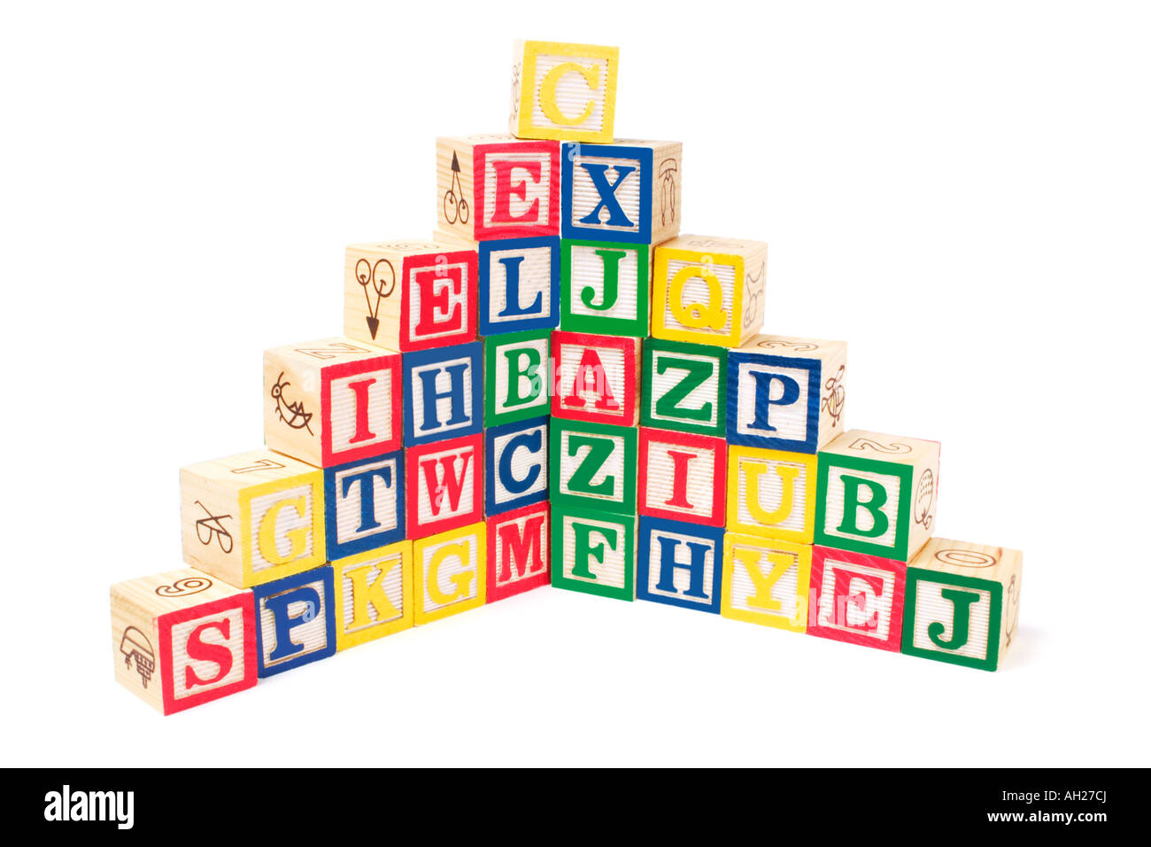 Alphabet Blocks on White Background Stock Photo - Alamy