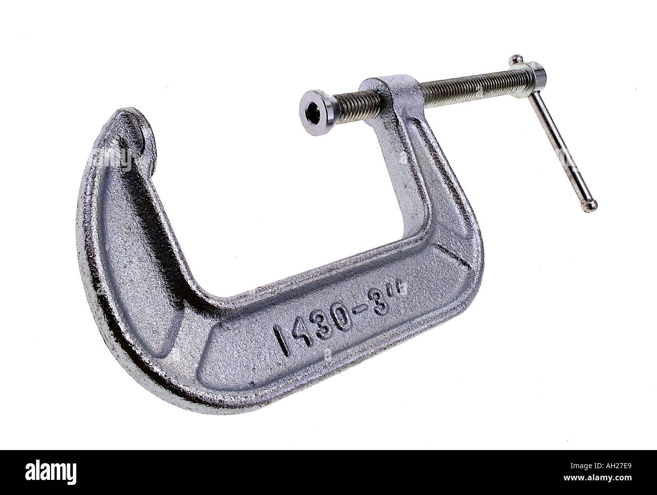 open C clamp silhouetted on white background Stock Photo - Alamy