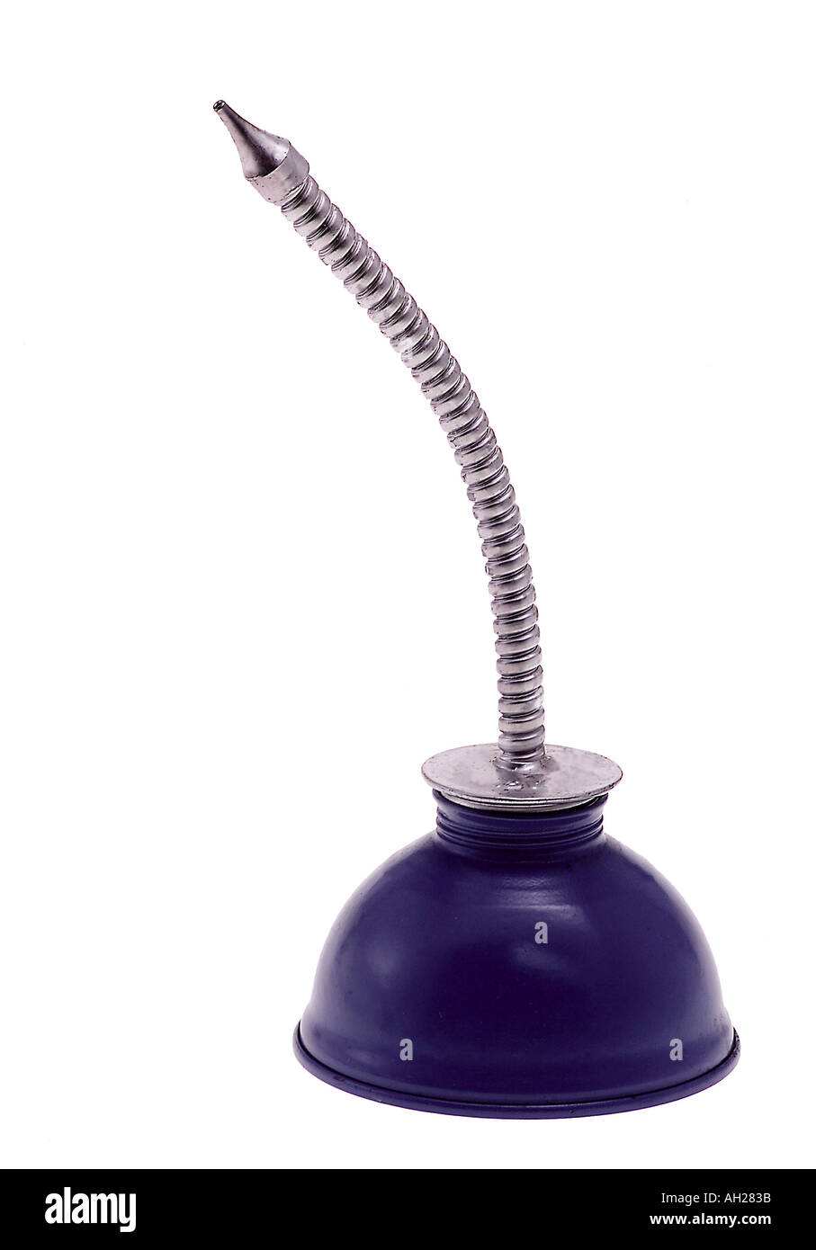 blue oil can silhouetted on white background Stock Photo - Alamy