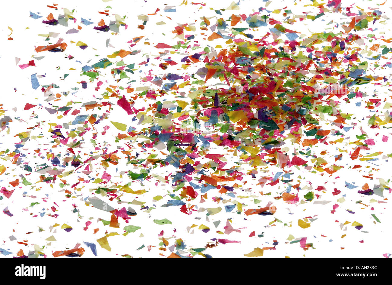 colorful confetti on white background Stock Photo - Alamy