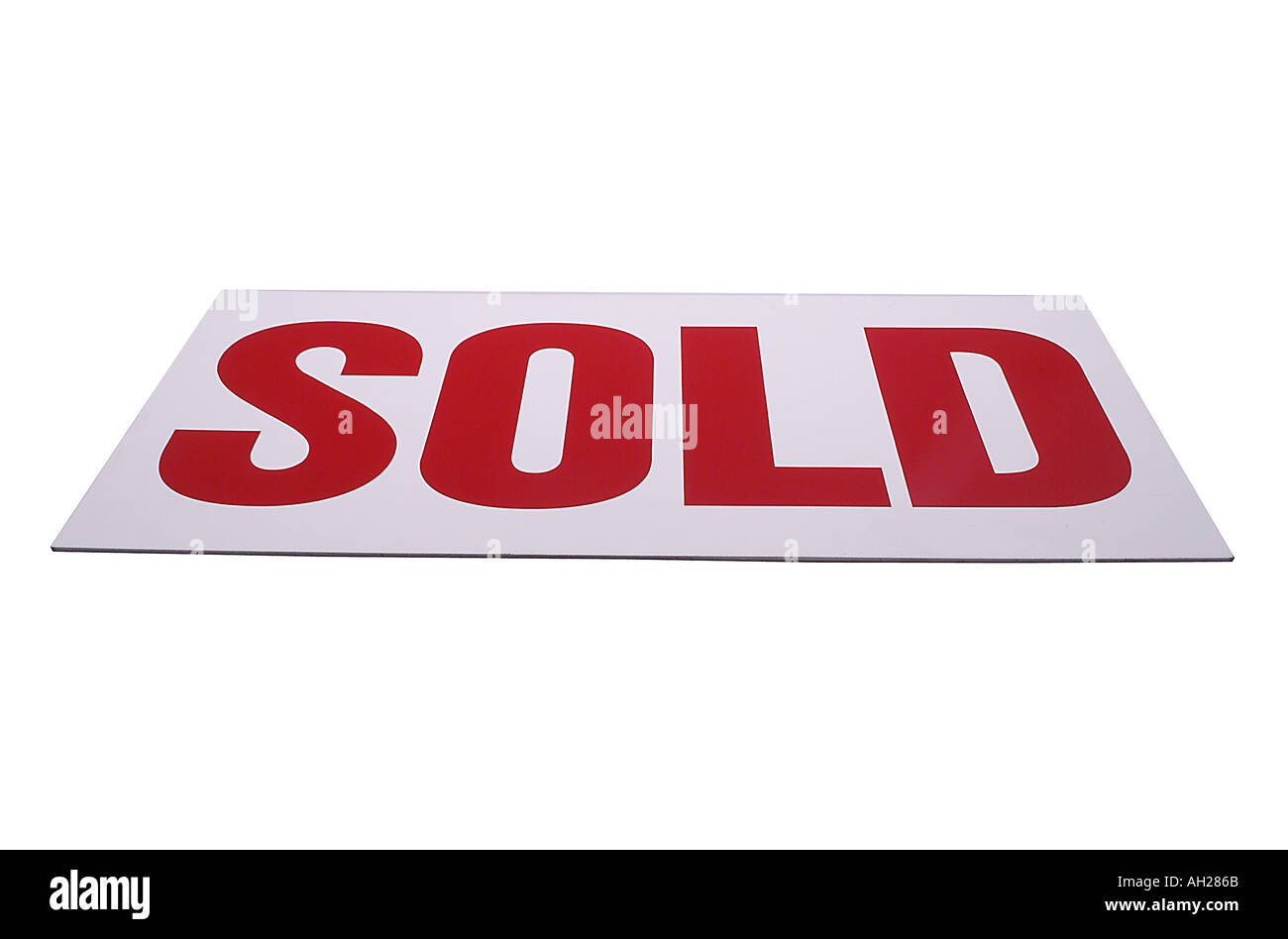sold sign silhouetted on white background Stock Photo - Alamy