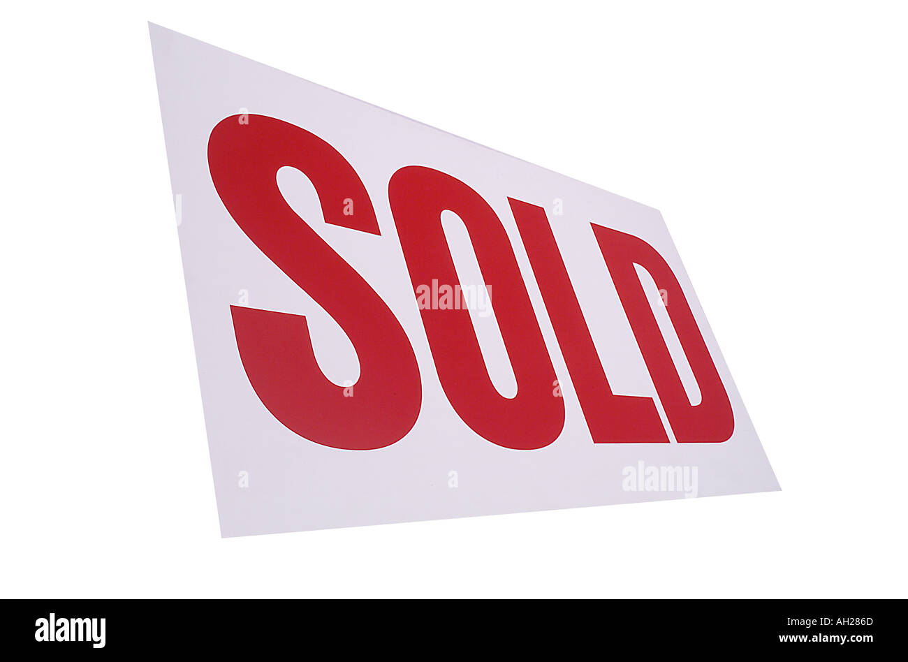 sold sign silhouetted on white background Stock Photo - Alamy