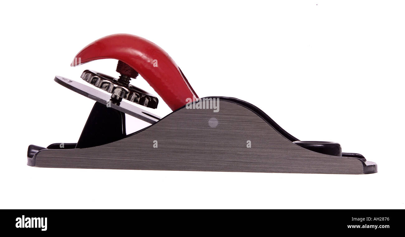 Carpenters' block plane silhouetted on a white background Stock Photo ...
