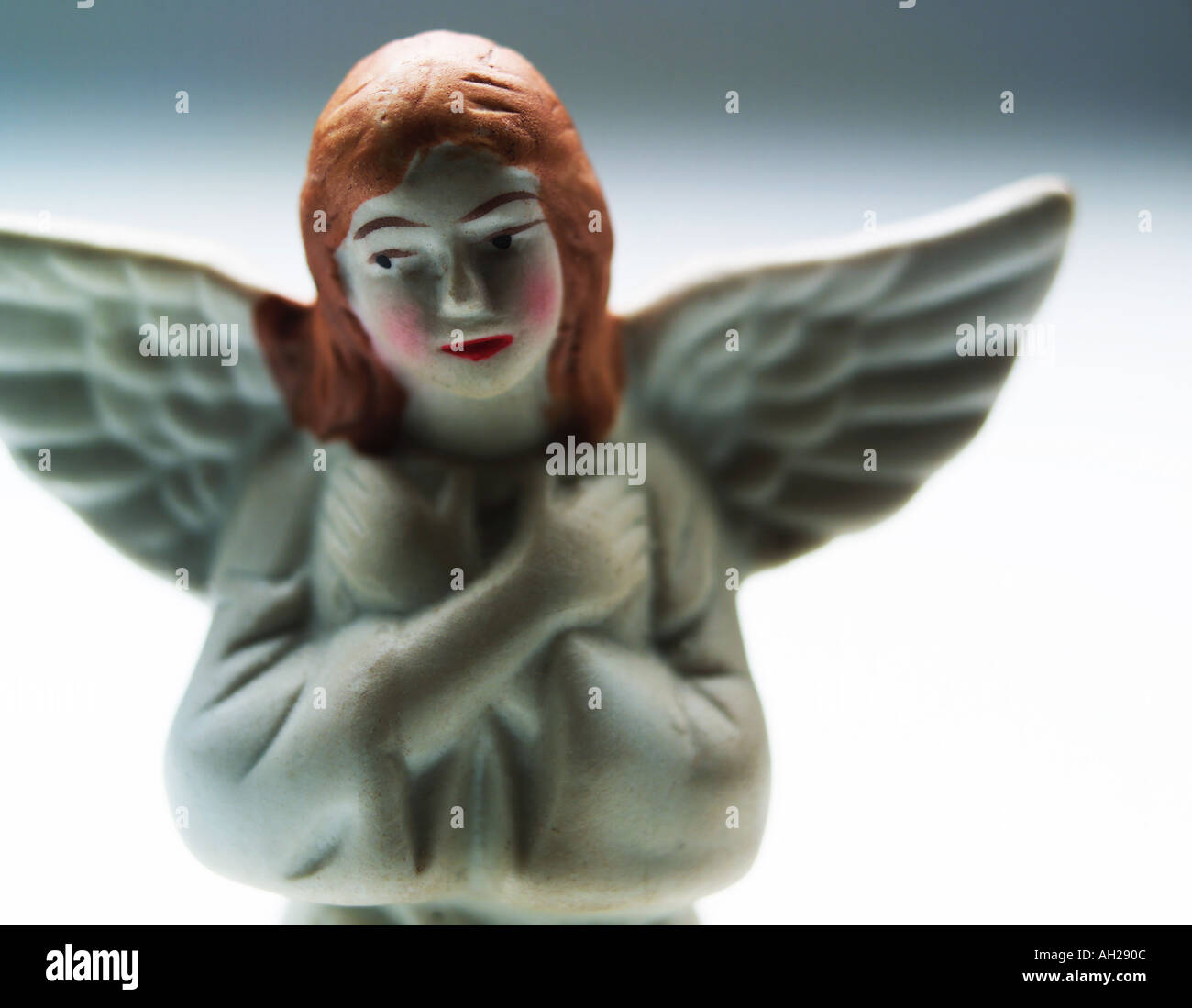little statue close up angel creche pray religion catholic christian ...