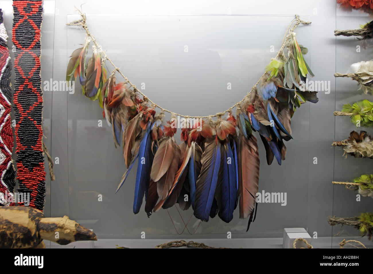feather ornment in exhibition at local museum Stock Photo - Alamy