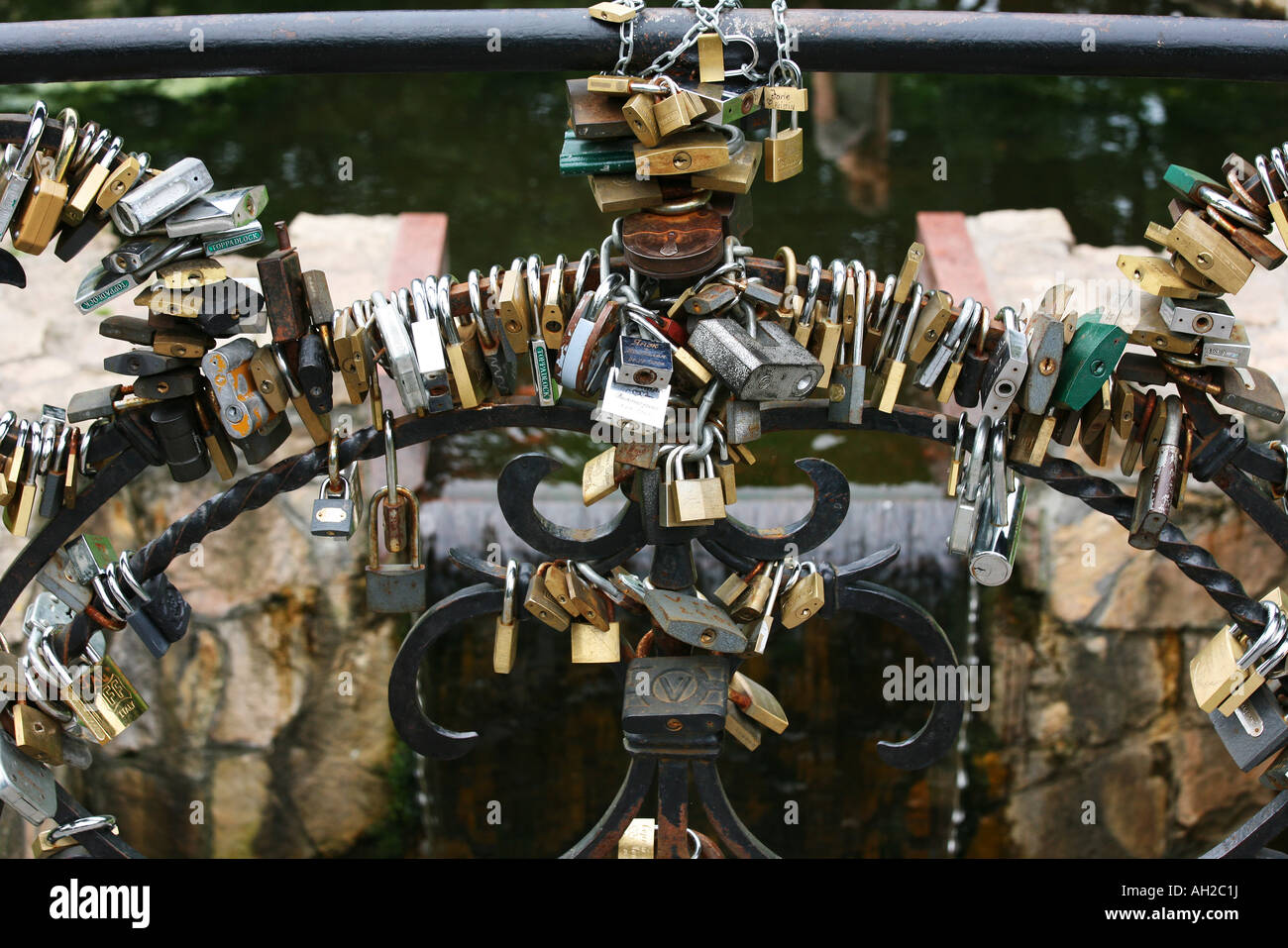 riga lock padlock bridge padlock's Latvia padlocks Stock Photo - Alamy