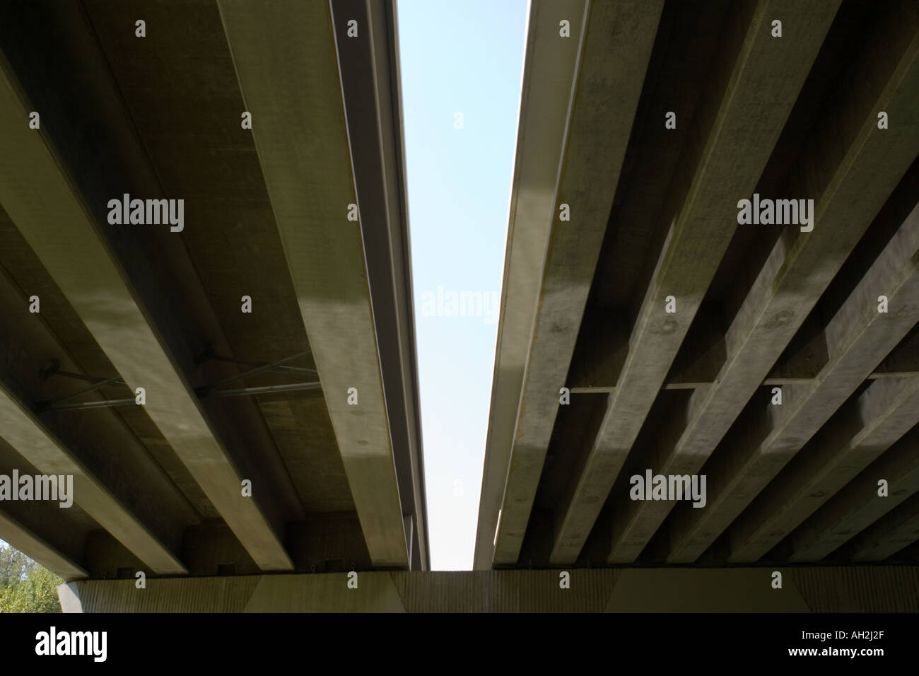 The underside of a car bridge Stock Photo - Alamy