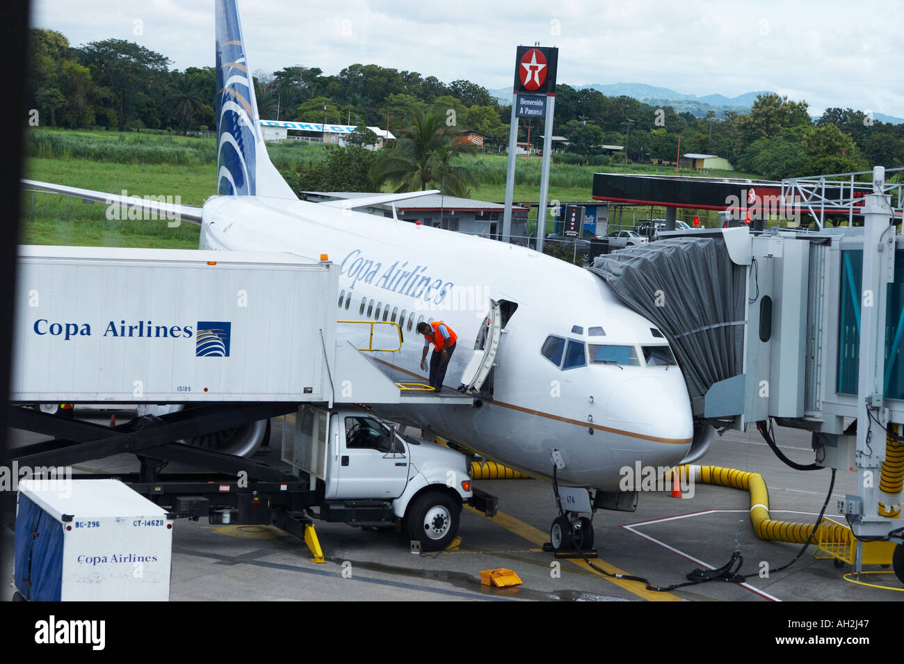 COPA Airplane docked Tocumen International Airport Panama Stock Photo ...
