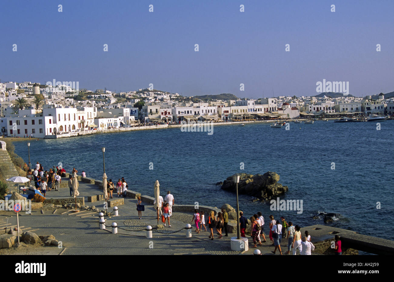 Mykonos Waterfront Promenade Greece Stock Photo - Alamy