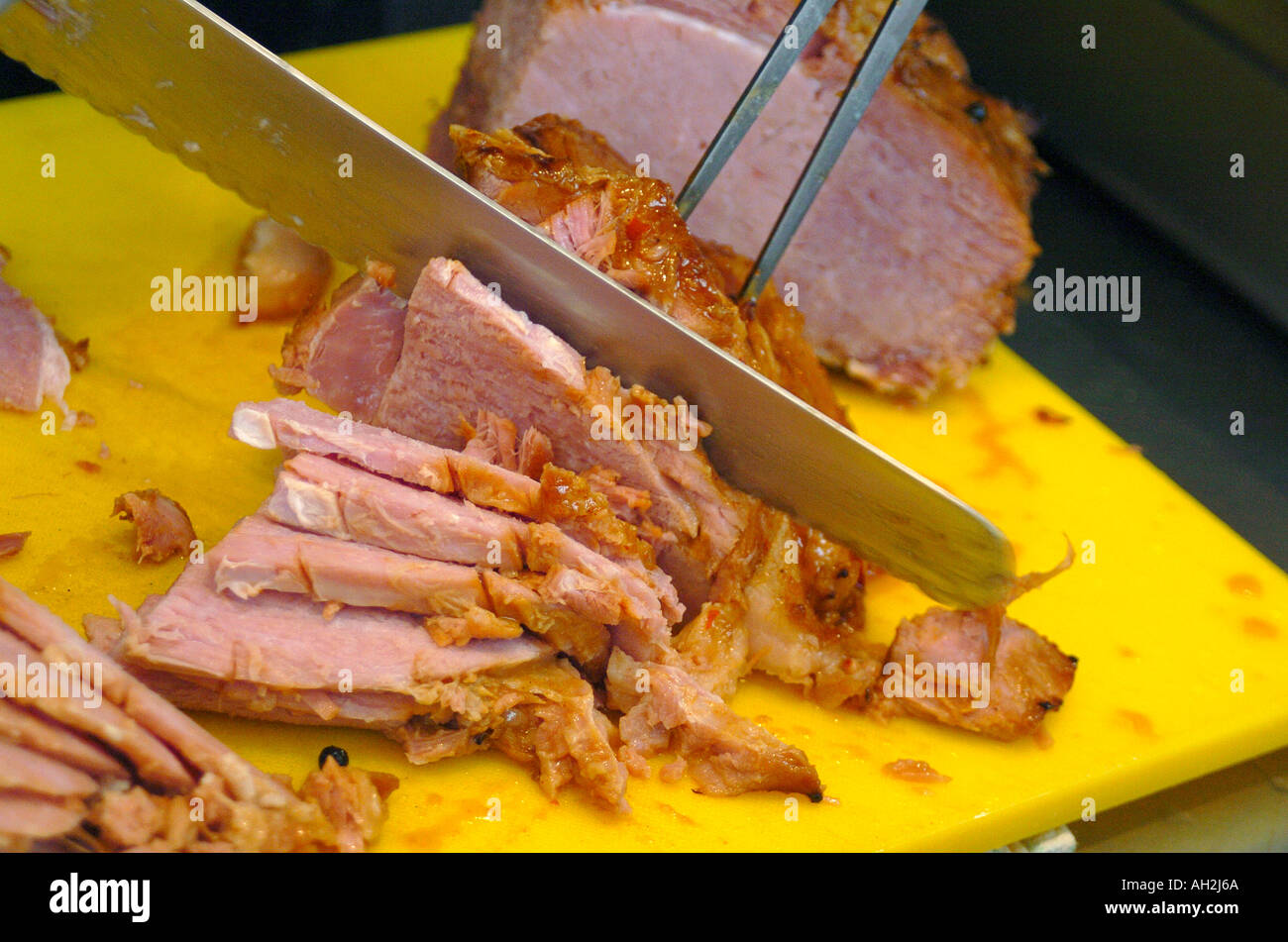 Ham is carved in a school canteen Stock Photo - Alamy