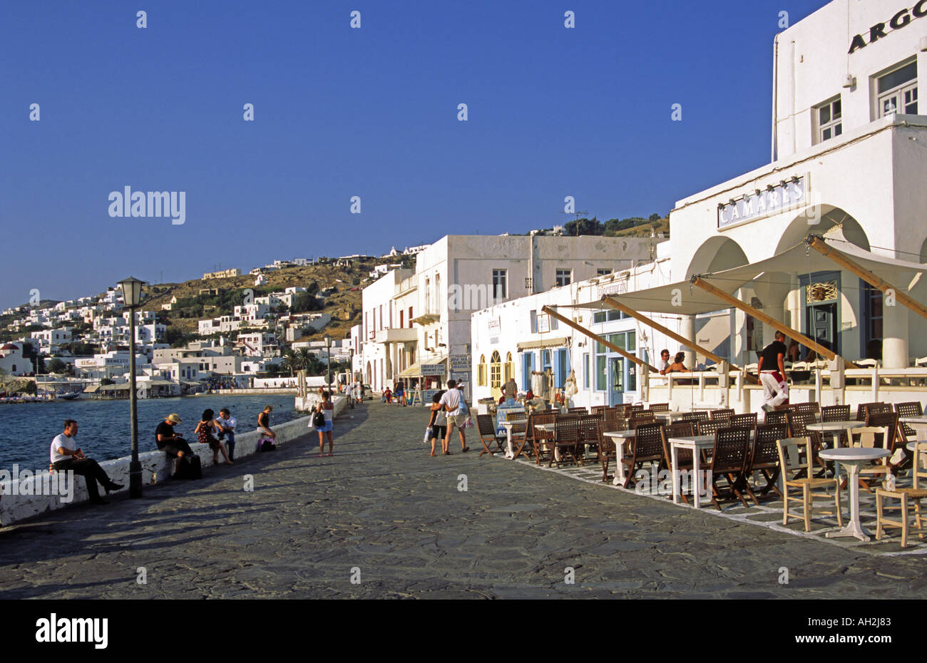 Mykonos Waterfront Greece Stock Photo - Alamy