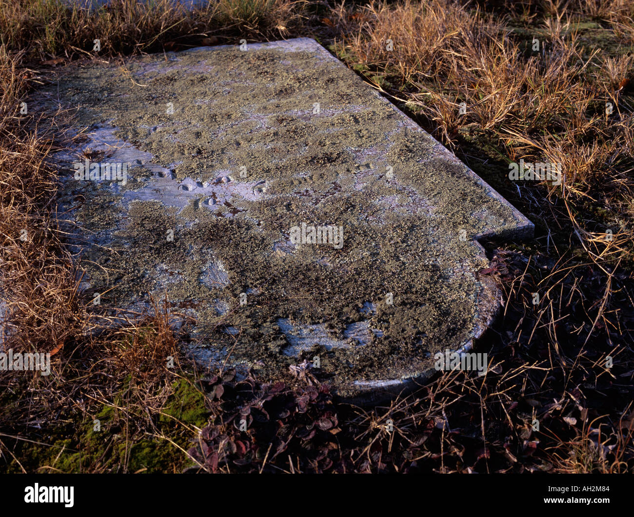 The Craftsmanship of old graves headstones in an scenic New England ...