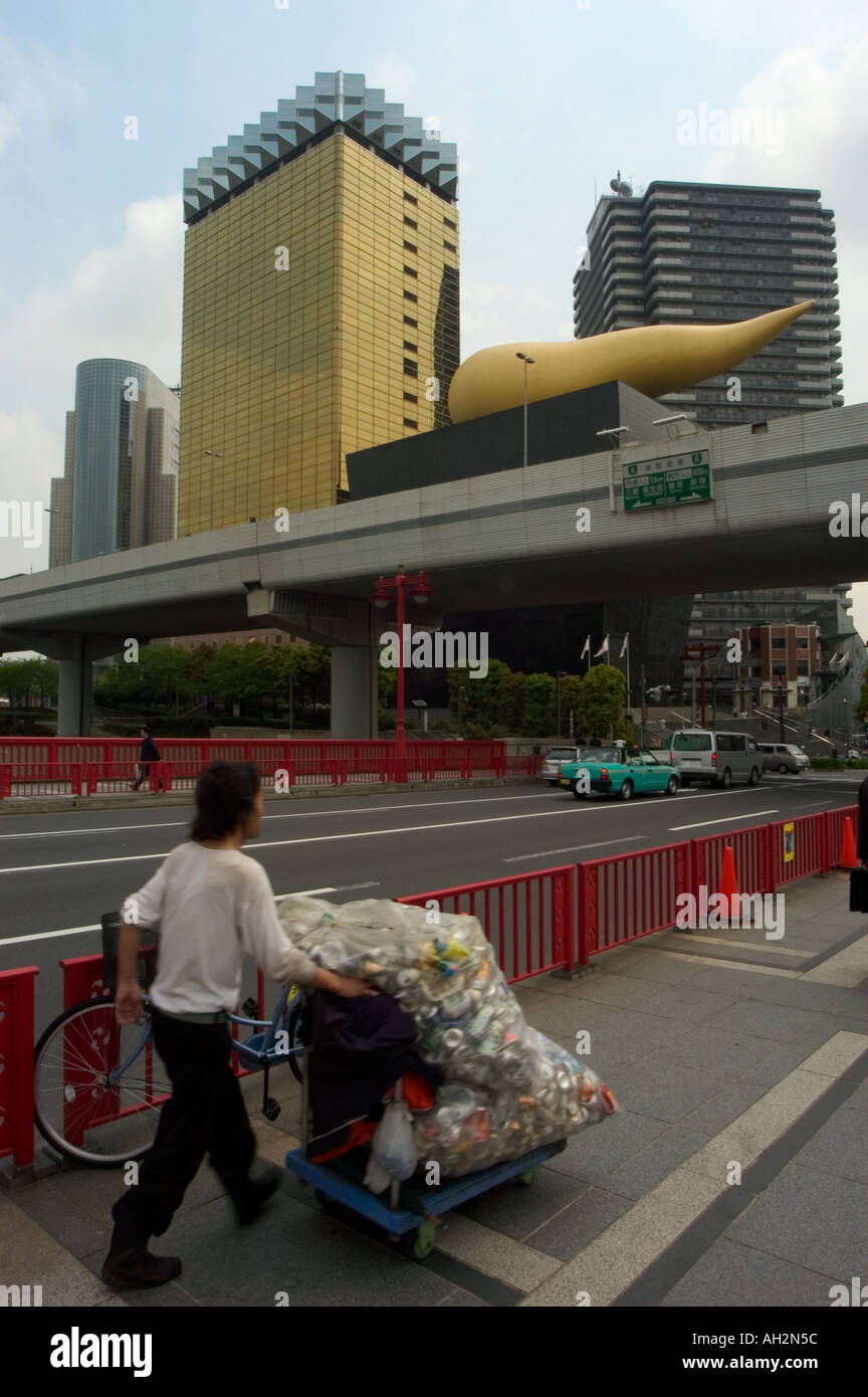 Asakusa golden turd Asahi Beer building Tokyo City Honshu Island Japan ...