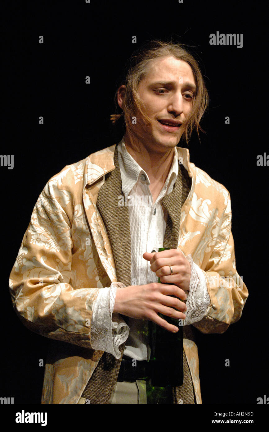 Actor on stage in an amateur performance of the play Amadeus by Peter ...