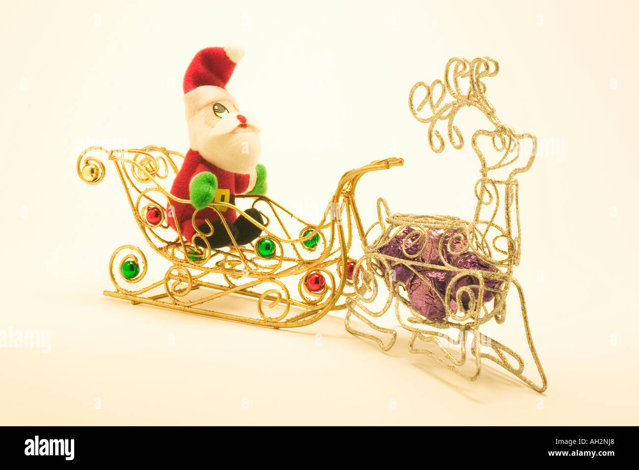 Santa Figure and Reindeer Stock Photo - Alamy