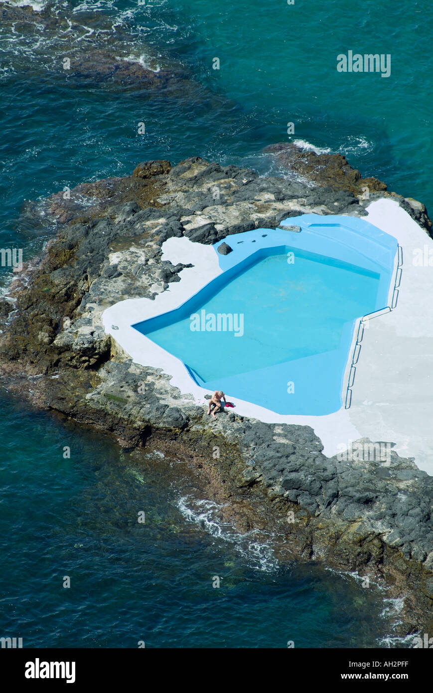 Swimming pool from above. Sao Miguel, Azores Stock Photo - Alamy