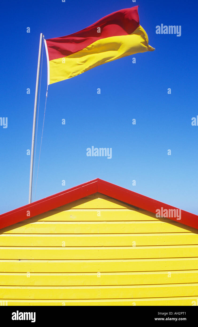 Pier lifeguard flag fluttering in hi-res stock photography and images ...
