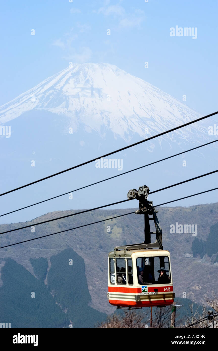 Mount Fuji 3776m rope way cable car Hakone Honshu Island Japan Stock ...