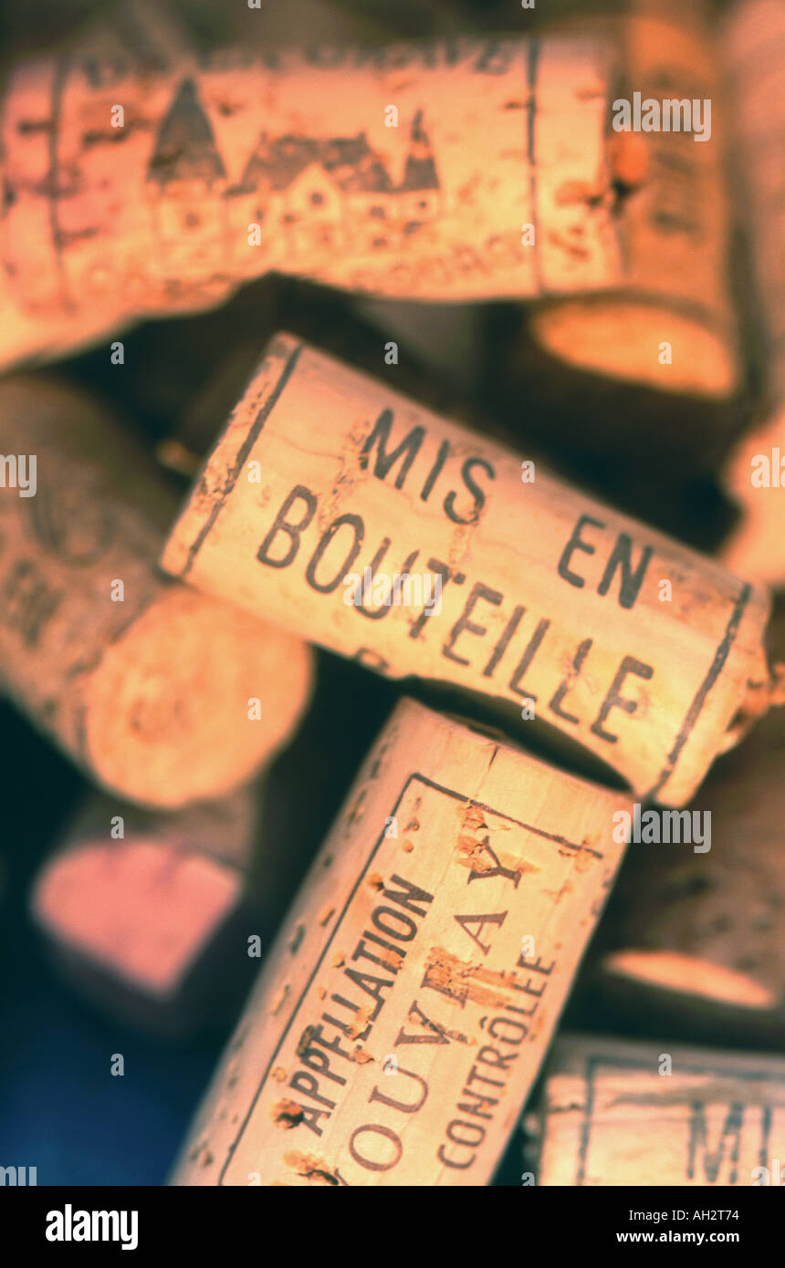 various corks of bottles of typical French vines Stock Photo - Alamy
