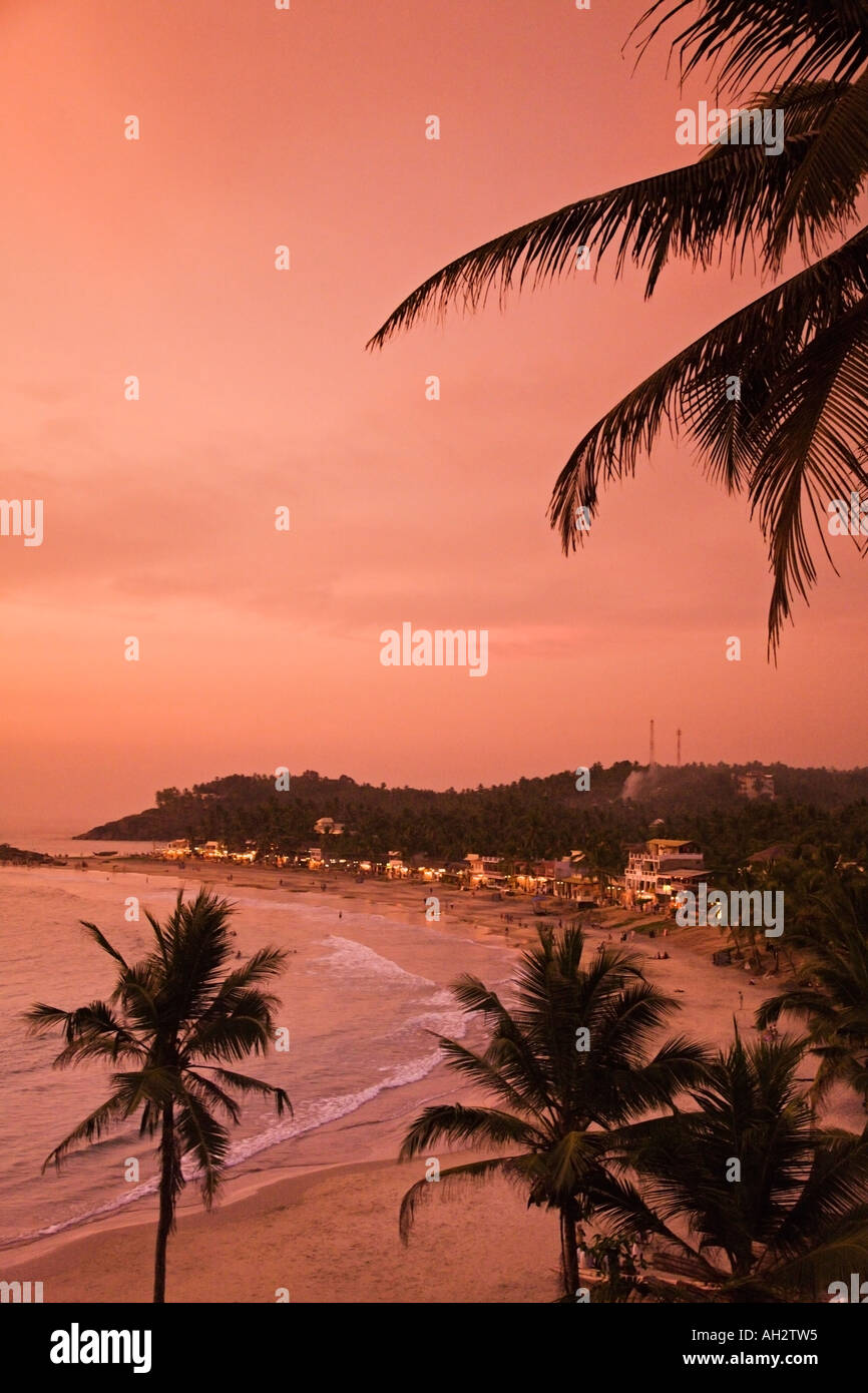 India Kerala Kovalam beach at sunset Stock Photo - Alamy